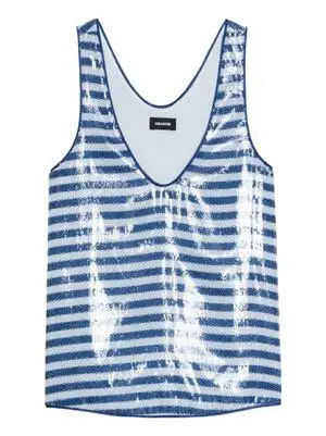 Zadig&Voltaire Zadig & Voltaire Tarys Sequined Tank Top Sky
