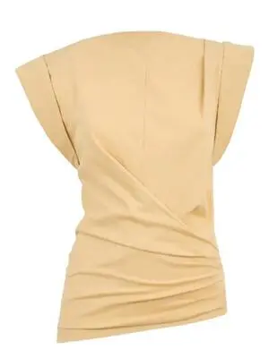 Isabel Marant Étoile Isabel Marant Draped Short-Sleeve Blouse Nude
