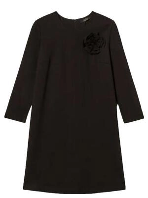 TWINSET Floral-brooch Mini Dress - Black