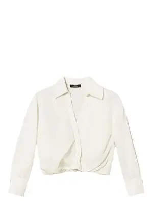 TWINSET Wrap-effect Silk-blend Shirt - White