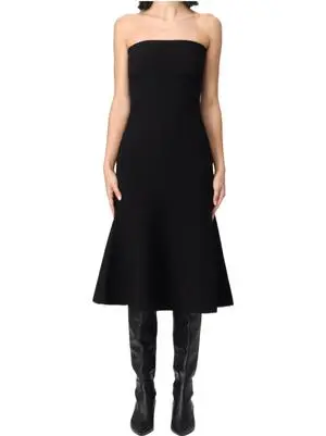 TWINSET Bandeau Flared Dress - Black