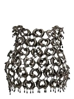 Etro Crop Top With See-through Metal Paisley Details - Black