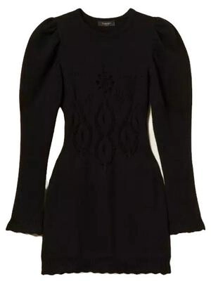 TWINSET Crochet-knit Mini Dress - Black