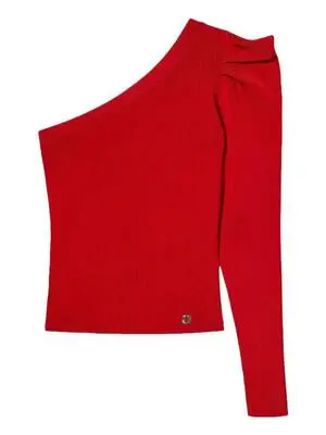 TWINSET One-shoulder Draped Top - Red