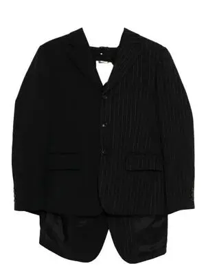 Comme Des Garçons Asymmetrical Striped Suit Jacket - Black