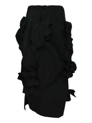Comme Des Garçons Woven Details Midi Skirt - Black