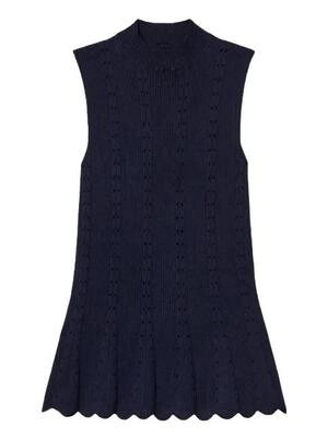 TWINSET Scalloped-trim Sleeveless Top - Black