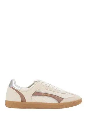 TWINSET Lace-up Panelled Sneakers - Nude