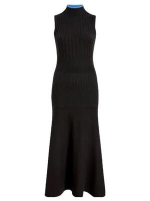 Proenza Schouler Ezme Ribbed-knit Dress - Black