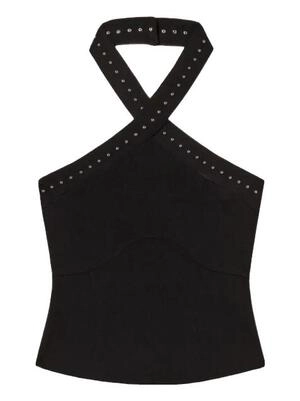 TWINSET Halterneck Knitted Top - Black