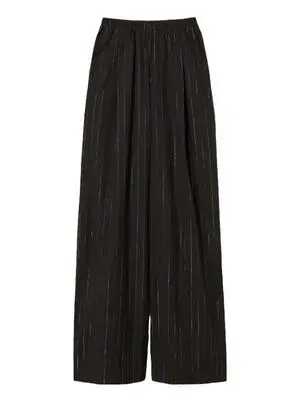 TWINSET Pinstriped Palazzo Trousers - Black