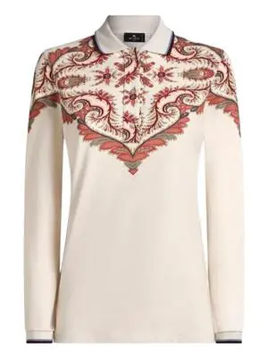Etro Paisley-print Long-sleeve Polo Shirt - Pink