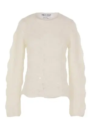 Comme Des Garçons Open-work Long-sleeve Sweater - Ivory
