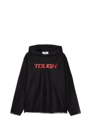 MSGM Long-sleeve Hoodie With Stripe Detail - Black