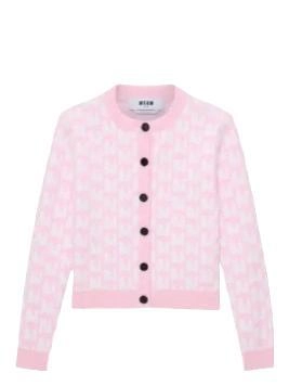 MSGM Button Pattern Cardigan - Pink