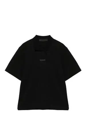 Fear Of God Piqué Cropped Polo Top - Black