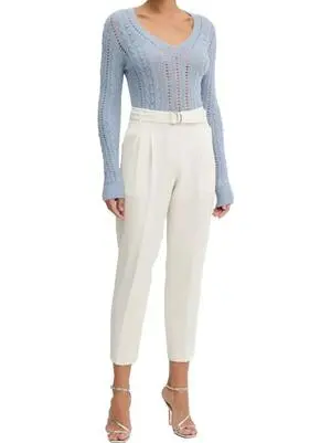TWINSET Cable-knit V-neck Sweater - White