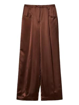 TWINSET Satin Palazzo Trousers - Brown