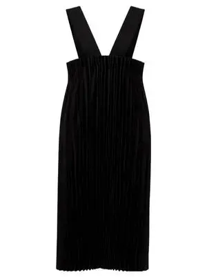 Comme Des Garçons Pleated Midi Dress - Black