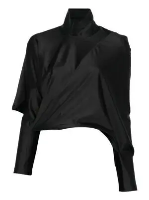 Junya Watanabe Asymmetrical High-neck Top - Black
