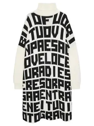 MSGM X Caterina Frongia Roll-neck Printed Midi Dress - Black