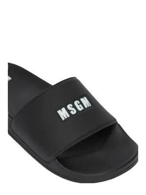 MSGM Logo-detail Open-toe Slides - Black