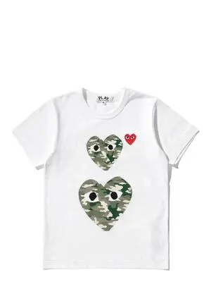Play Comme Des Garcon Heart Eyes T-shirt - White