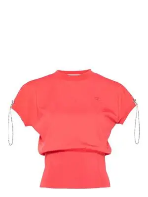 Coperni Coperni Logo-Embroidered Drawstring T-Shirt Red