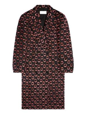 Dries Van Noten Double-breasted Patterned Coat - Black