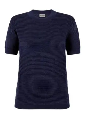 P.a.r.o.s.h Waffle-knit Short-sleeve T-shirt - Black