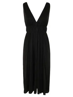 P.a.r.o.s.h Smocked-detail V-neck Dress - Black