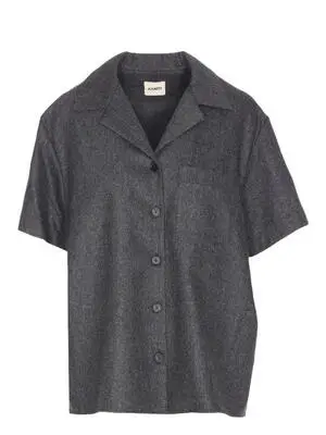 Khaite Riordan Buttoned Short-sleeve Shirt - Black