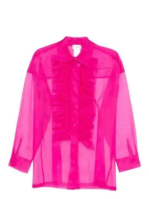 P.a.r.o.s.h Ruffled Sheer Shirt - Fuxia