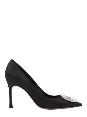 Amina Muaddi Camelia 90mm Crystal Pumps - Black