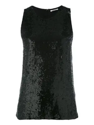 P.a.r.o.s.h Sequin Embellished Tank Top - Black