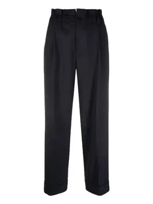 P.a.r.o.s.h Paperbag-waist Straight Leg Trousers - Black