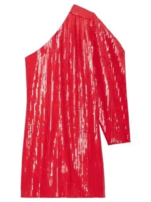 Zadig&Voltaire Roely Sequin-embellished One-shoulder Dress - Red