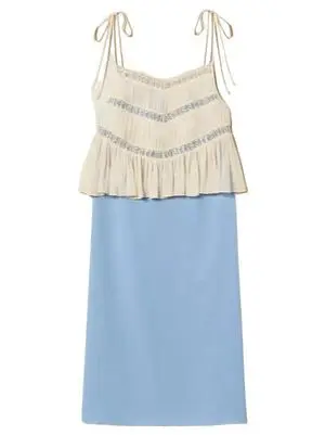 TWINSET Lace-trim Midi Dress - Blue
