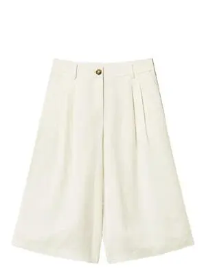 TWINSET Pleated Bermuda Shorts - White