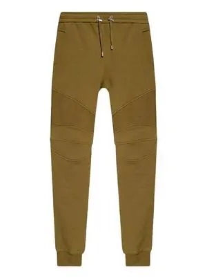 Balmain Flocked-logo Drawstring Track Pants - Green