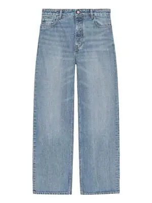 GANNI Logo-patch Jeans - Blue