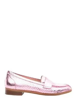 P.a.r.o.s.h Metallic Snakeskin-effect Leather Loafers - Pink