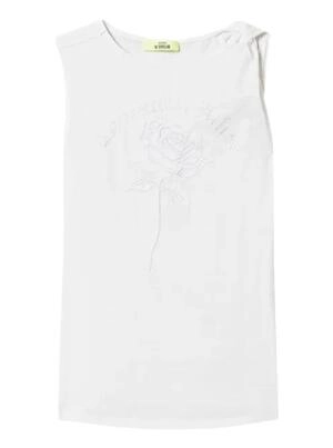 TWINSET Floral-embroidered Tank Top - White