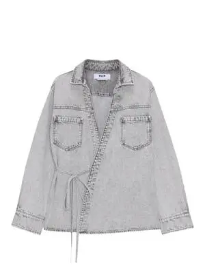 MSGM Patch Pocket Tie Shirt - Gray