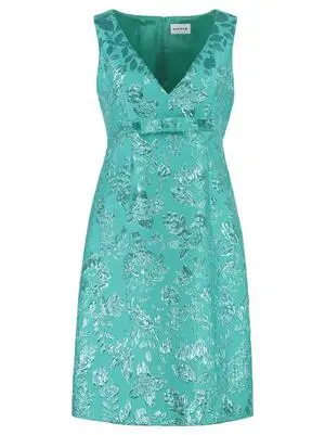 P.a.r.o.s.h Floral-embroidered Sleeveless Minidress - Blue