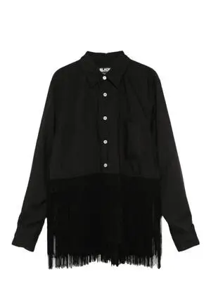 Comme Des Garçons Tassel Trim Shirt - Black