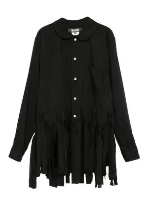Comme Des Garçons Tasseled Trim Shirt - Black
