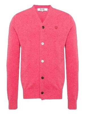 Play Comme Des Garcon Wool Cardigan - Red