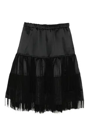 Comme Des Garçons Tassel-detail Layered Midi Skirt - Black