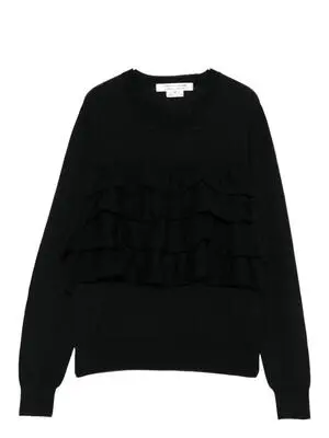 Comme Des Garçons Ruffled Fine Knit Sweater - Black